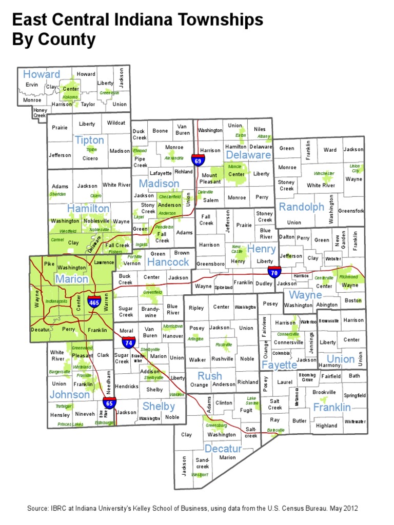 East Central Indiana Townships by County | PDF | Indiana | The United ...