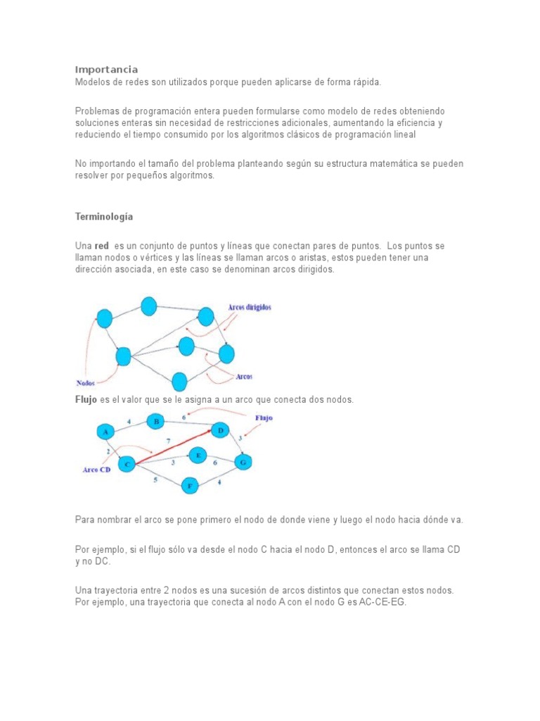 2017 09 03 Explicacion Redes | PDF | Programación lineal | Conceptos ...