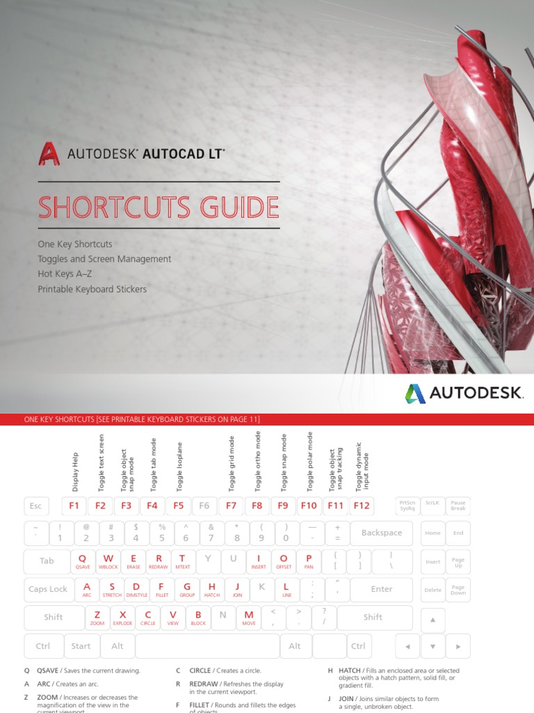 AutoCAD LT Keyboard Shortcuts Guide | PDF | Computer Keyboard | Ellipse
