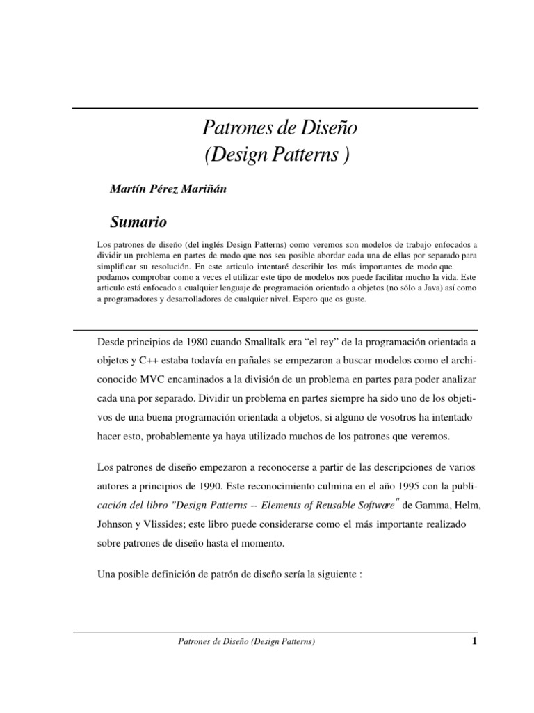 Manual - Programacion - Java - Patrones | PDF | Objeto (informática) | Java (lenguaje de ...