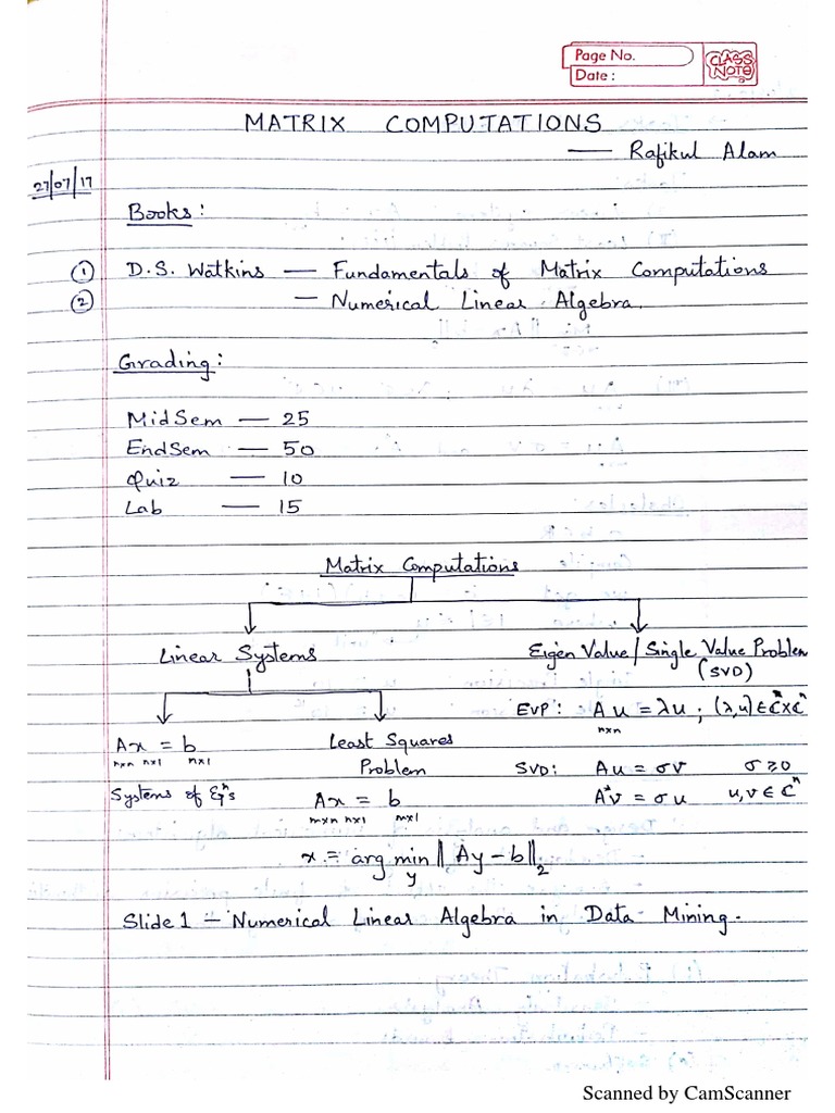 Matrix Computation | PDF