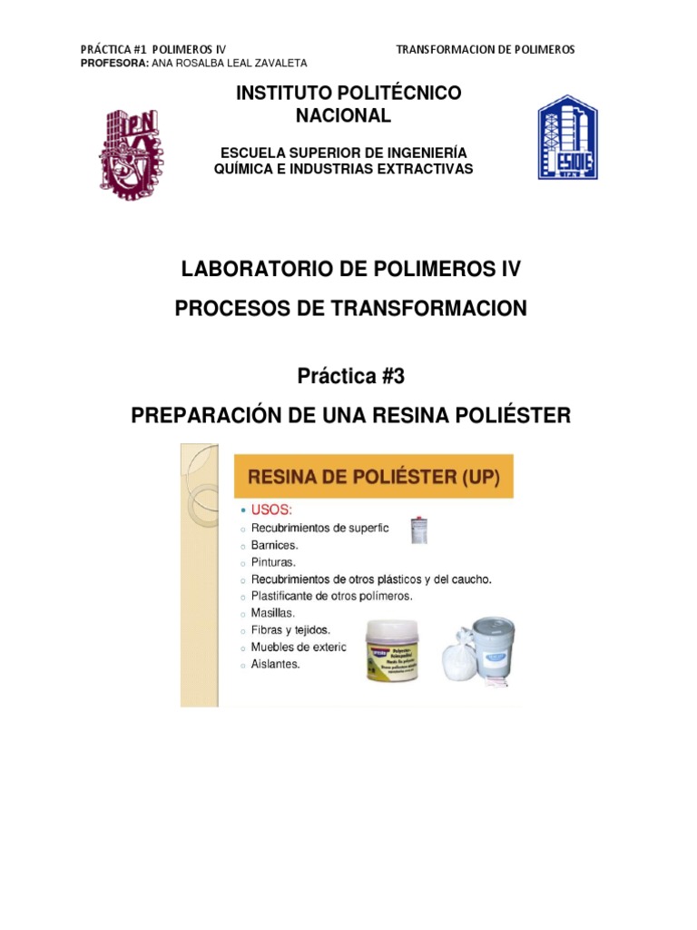 Practica 3 LABO DE TRANSFORMACION | PDF | Poliuretano | Epoxy