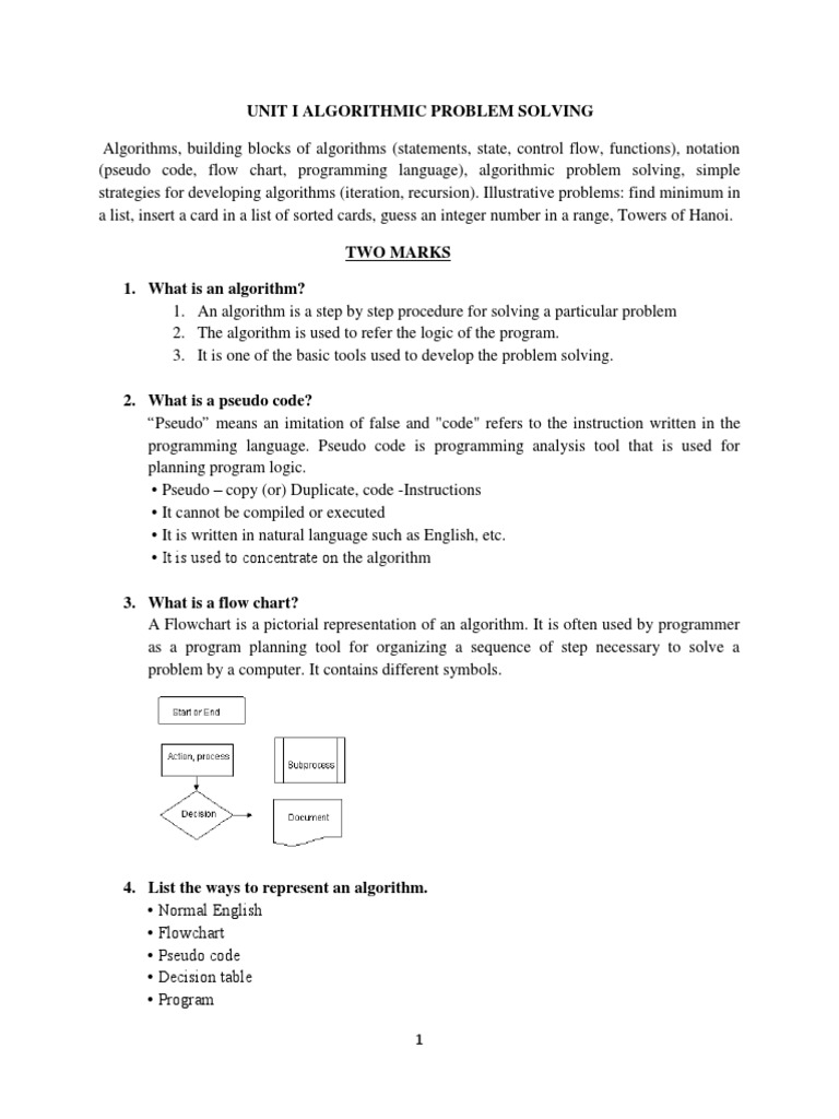Two Marks | PDF | Algorithms | Computer Programming