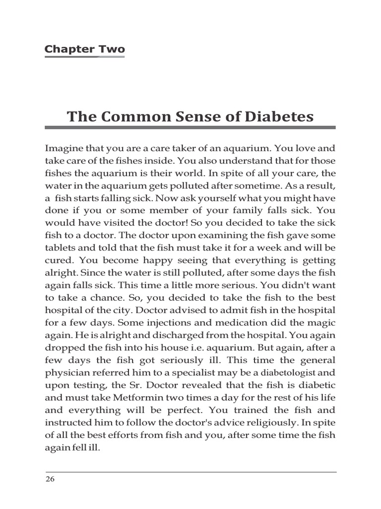 The Common Sense of Diabetes: Chapter Two | PDF | Physician | Insulin