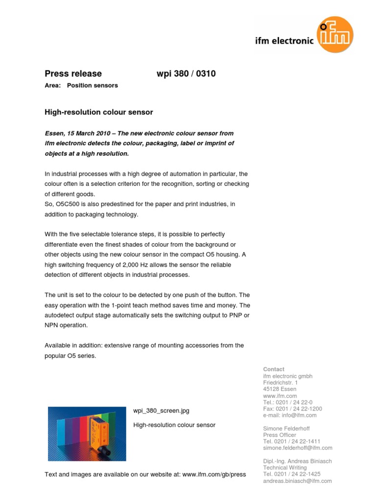 High-Resolution Colour Sensor | PDF