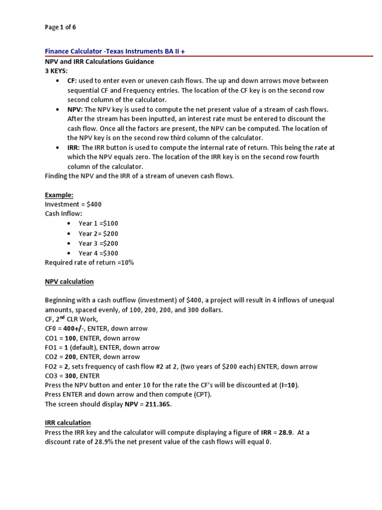 NPV Calculation | PDF | Net Present Value | Internal Rate Of Return