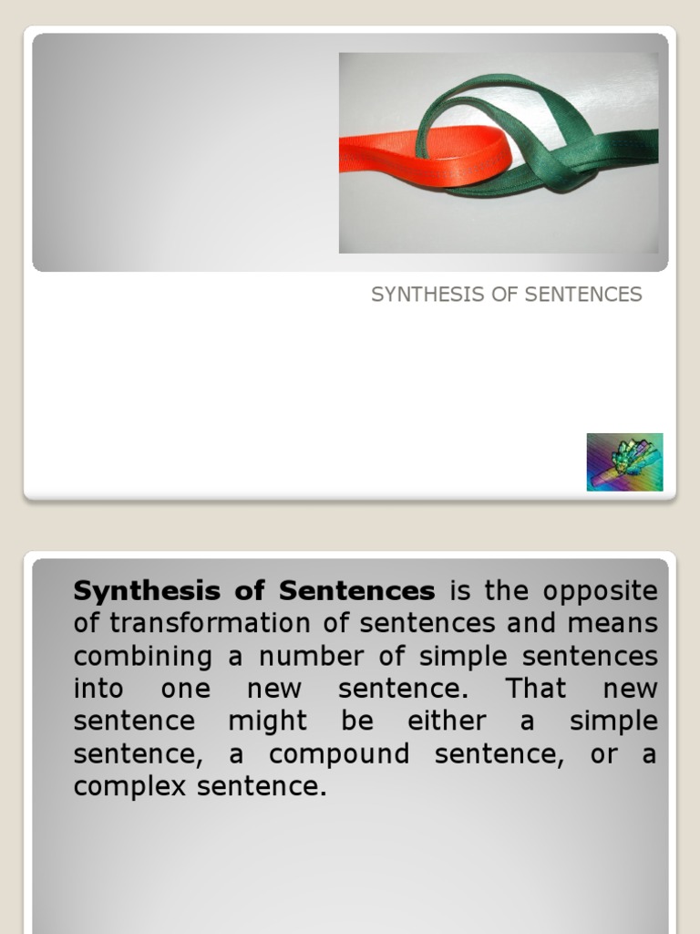 Synthesis of Sentences | PDF | English Language | Sentence (Linguistics)