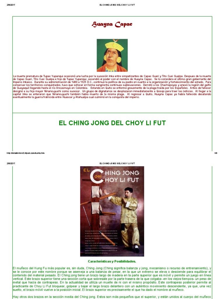 El Ching Jong Del Choy Li Fut | PDF | Artes marciales del este asiático ...