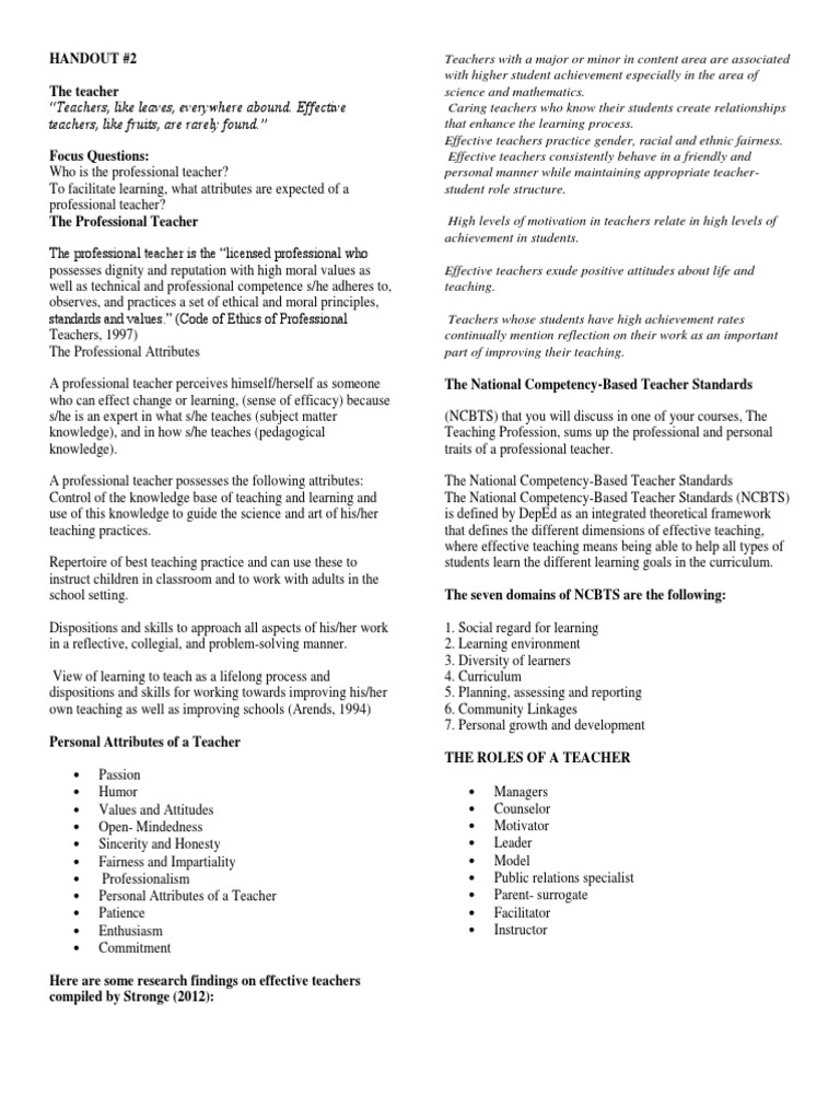 Diadic Elements in Teaching | PDF | Teachers | Cognitive Development