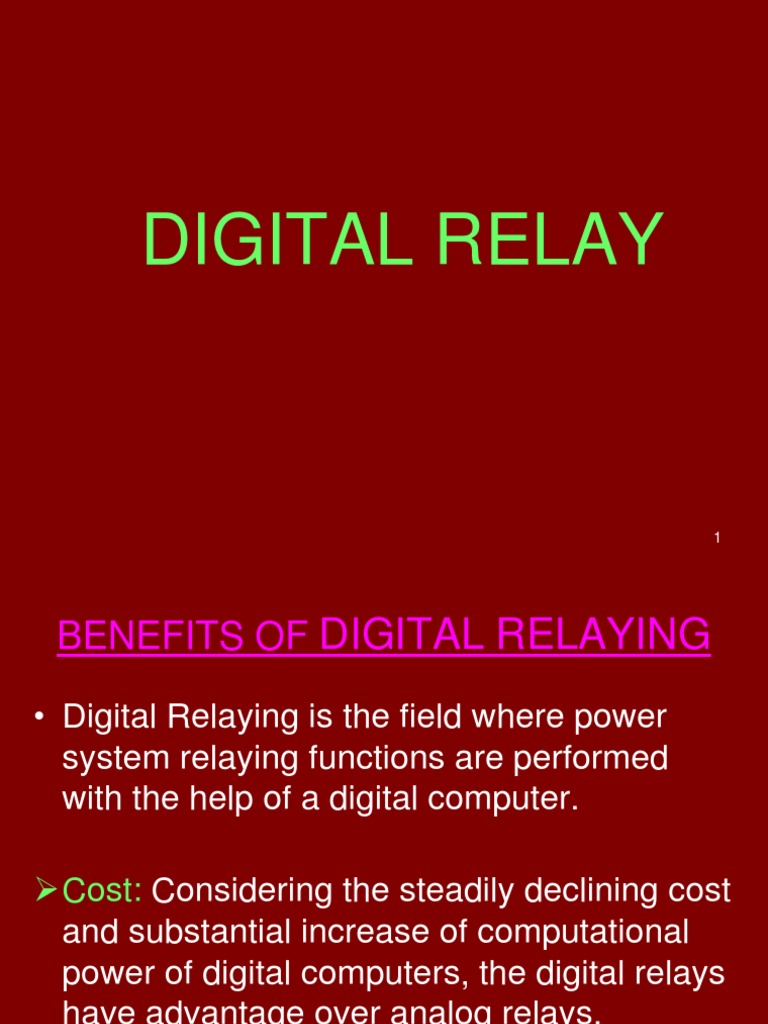 Digital Relay Benefits & Architecture | PDF | Relay | Analog To Digital ...