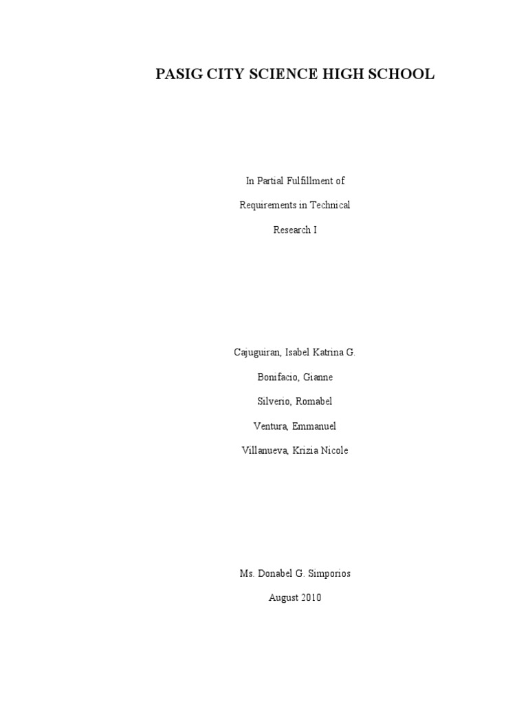 Pasig City Science High School | PDF | Mushroom | Plants