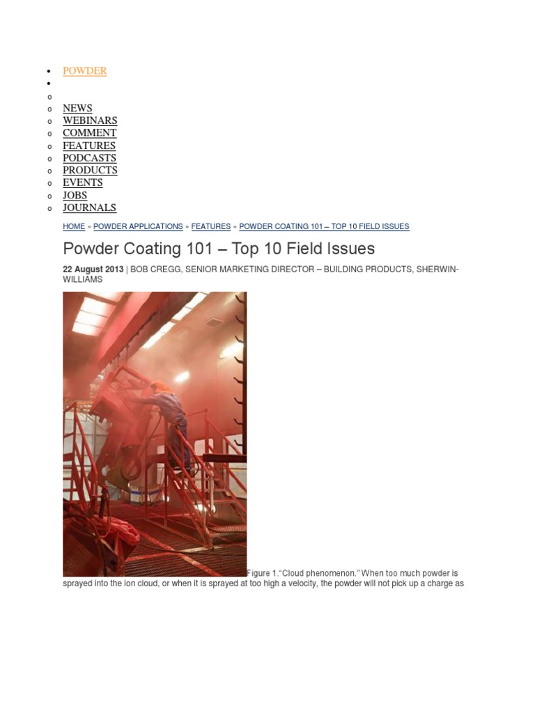 Powder Coating 101 - Top 10 Field Issues: News Webinars Comment ...