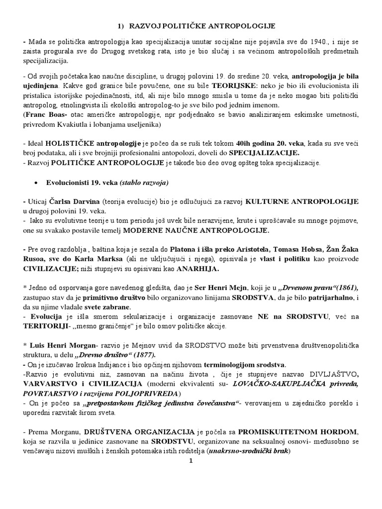 Antropologija Kolokvijum Skripta | PDF