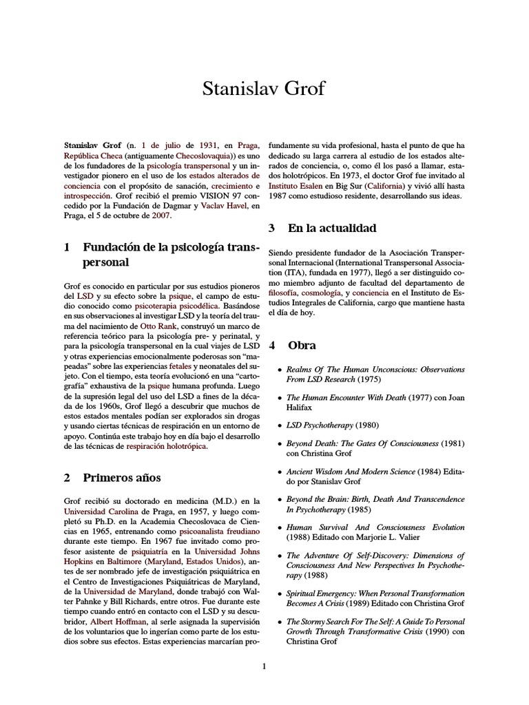 Stanislav Grof | PDF | Salud mental | Aparición