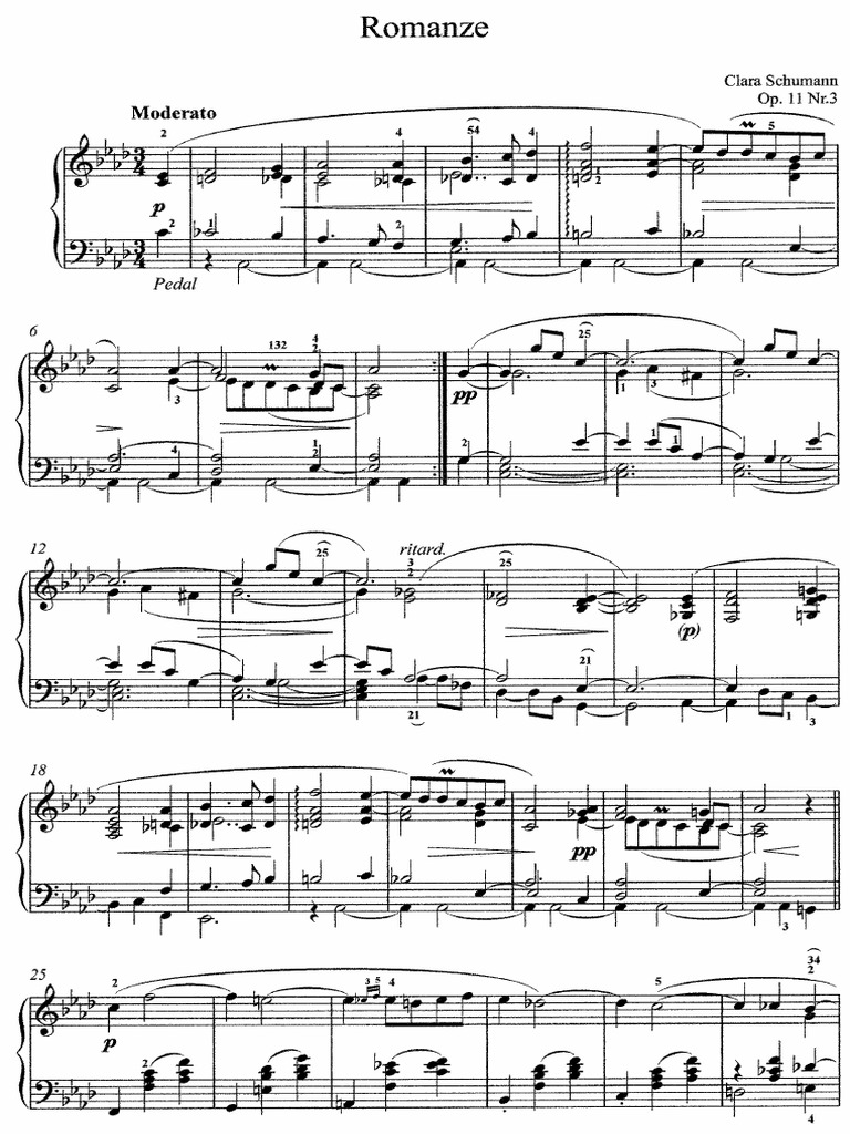Clara SCHUMANN (WIECK) - 3 Romances - Op 11 - N°3 - Moderato | PDF
