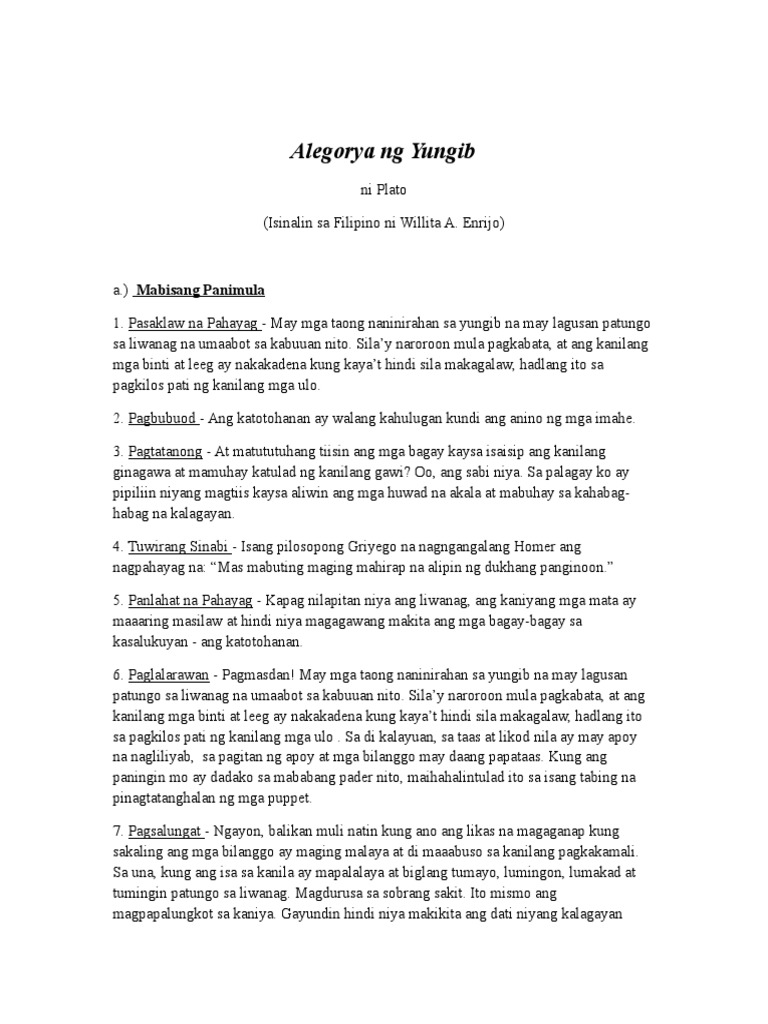 Suring Basa at Simposyum Ng Alegorya Ng Yungib