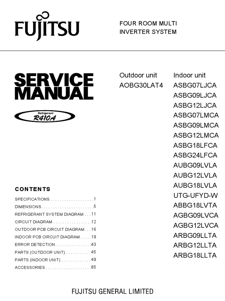 Multi All Fujitsu Manual | PDF | Hvac | Power Inverter