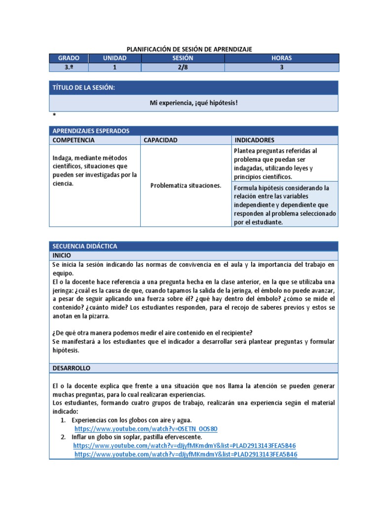 Cta3 U1 Sesión 02 | PDF | Hipótesis | Science