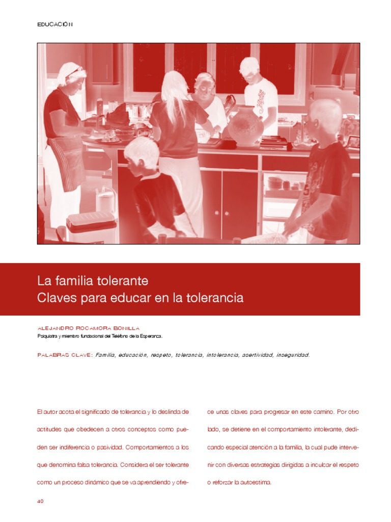 La Familia y La Tolerancia PDF | PDF | Tolerancia | Ciencias del comportamiento