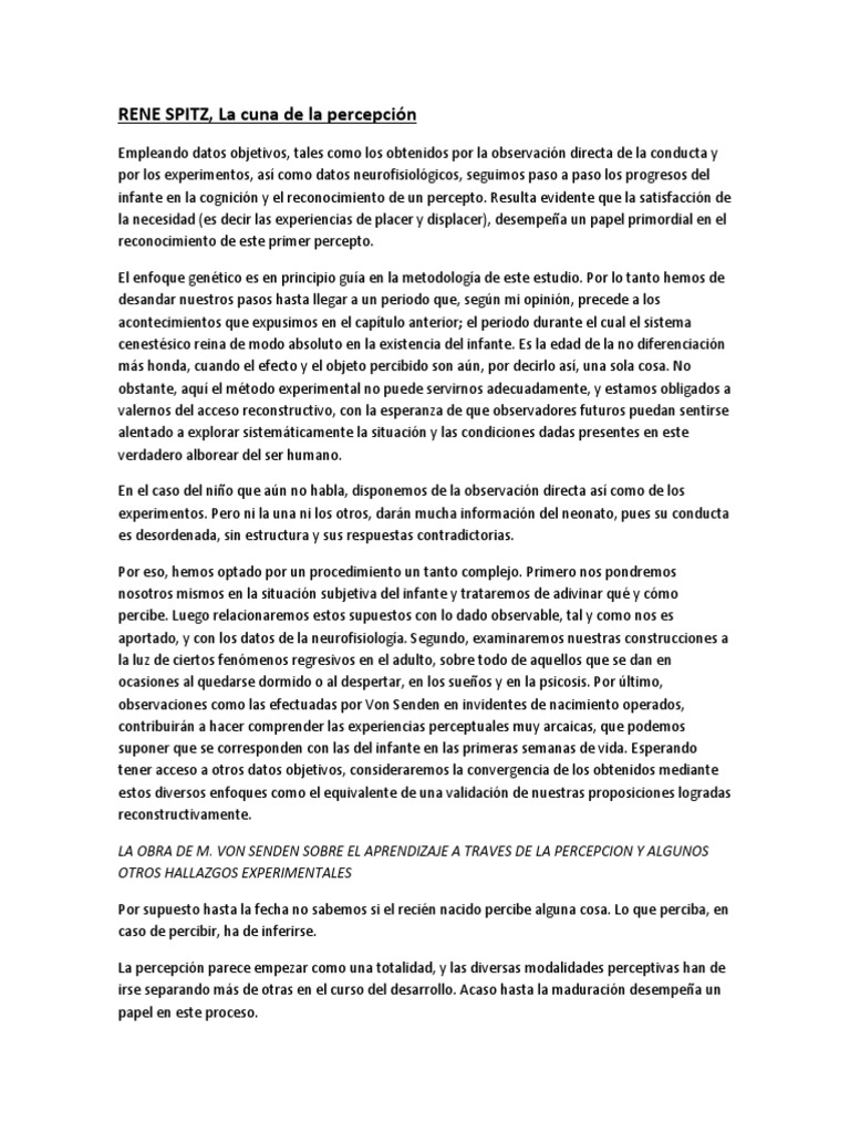 Rene Spitz | PDF | Percepción | Sueño