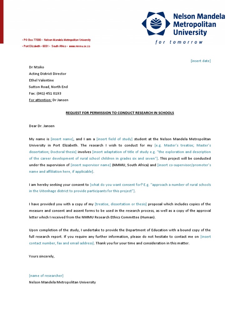 Letter For DoE Education Support Centre | PDF