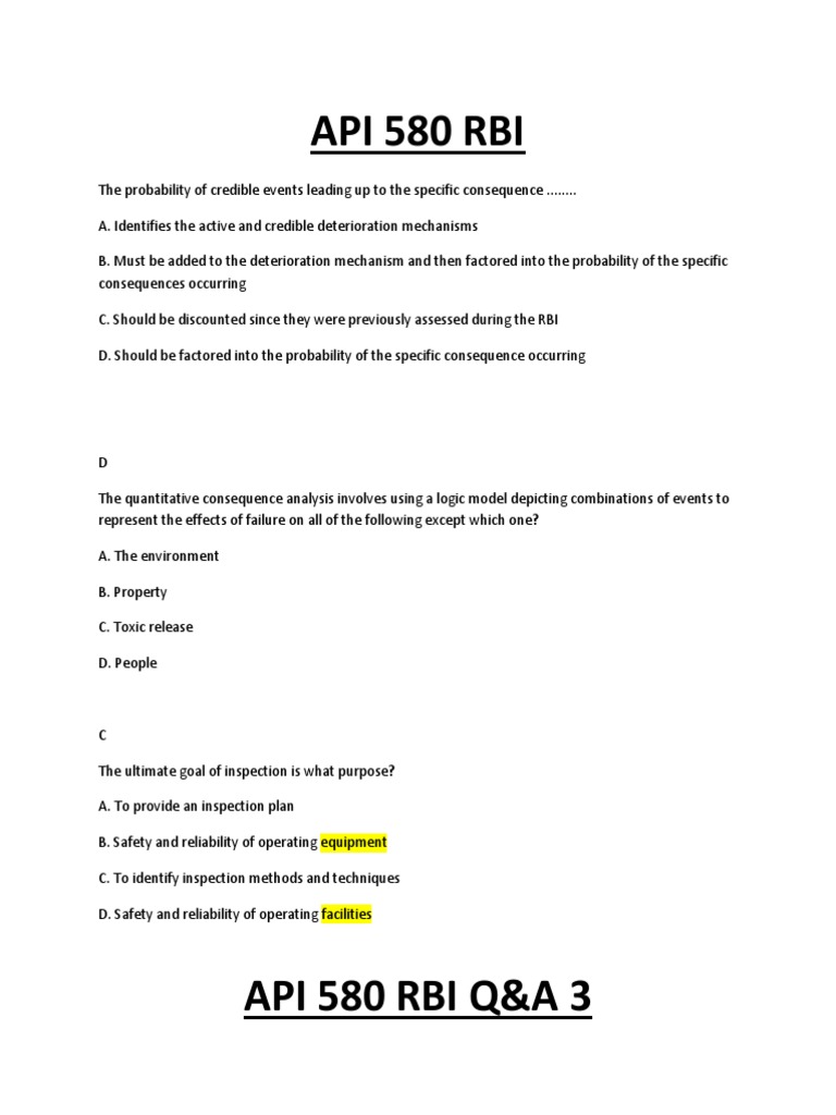 Api 580 Rbi | Download Free PDF | Reliability Engineering | Risk