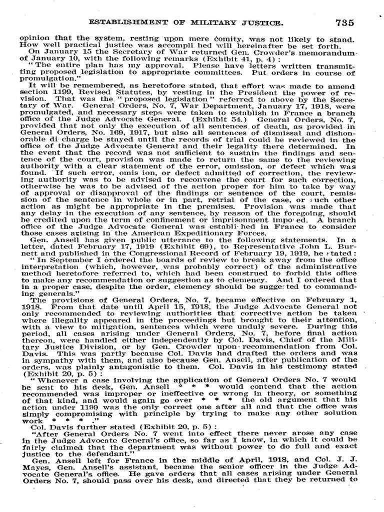 Establishment of Military Justice | PDF | Judge Advocate General's ...