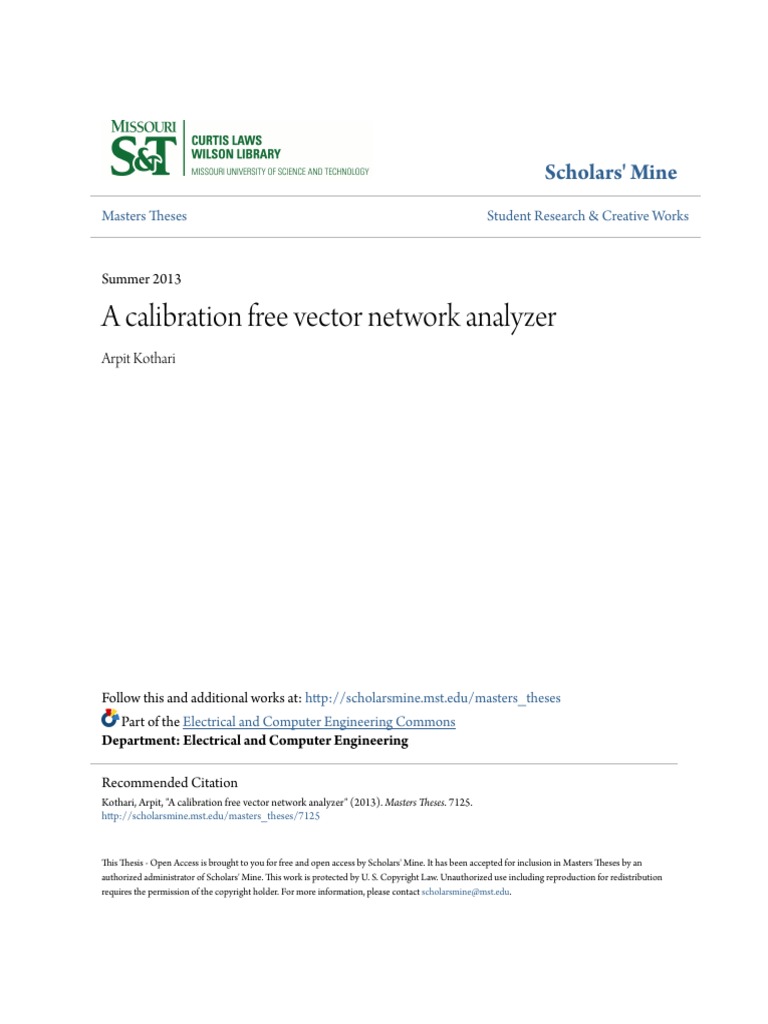 THE Calibration Free Vector Network Analyzer PDF | PDF | Detector ...