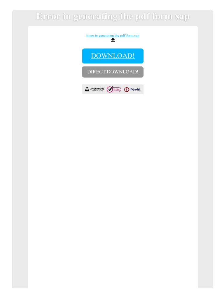 SAP PDF Form Generation Errors | PDF | Portable Document Format ...