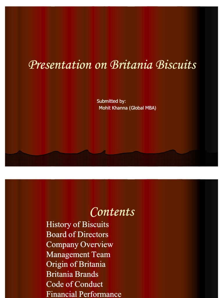 Presentation On Britania Biscuits | PDF | Biscuit | Nutrition