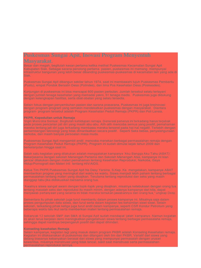 Contoh Program Inovasi | PDF