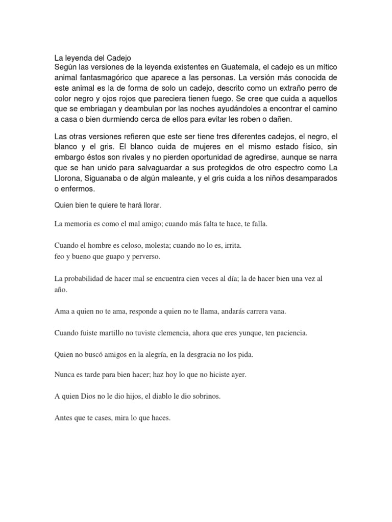 La Leyenda Del Cadejo | Ficción y literatura