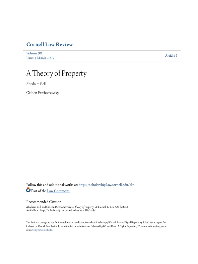 A Theory of Property | PDF | Property | Natural And Legal Rights