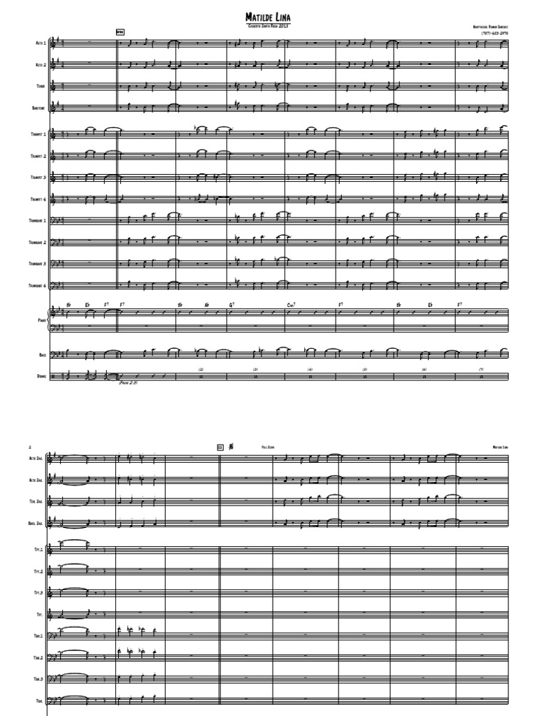 Matilde Lina Big Band Score - Full Score | Download Free PDF ...