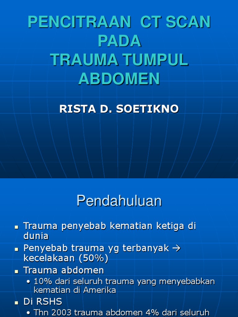 CT Scan Trauma Abdomen | PDF