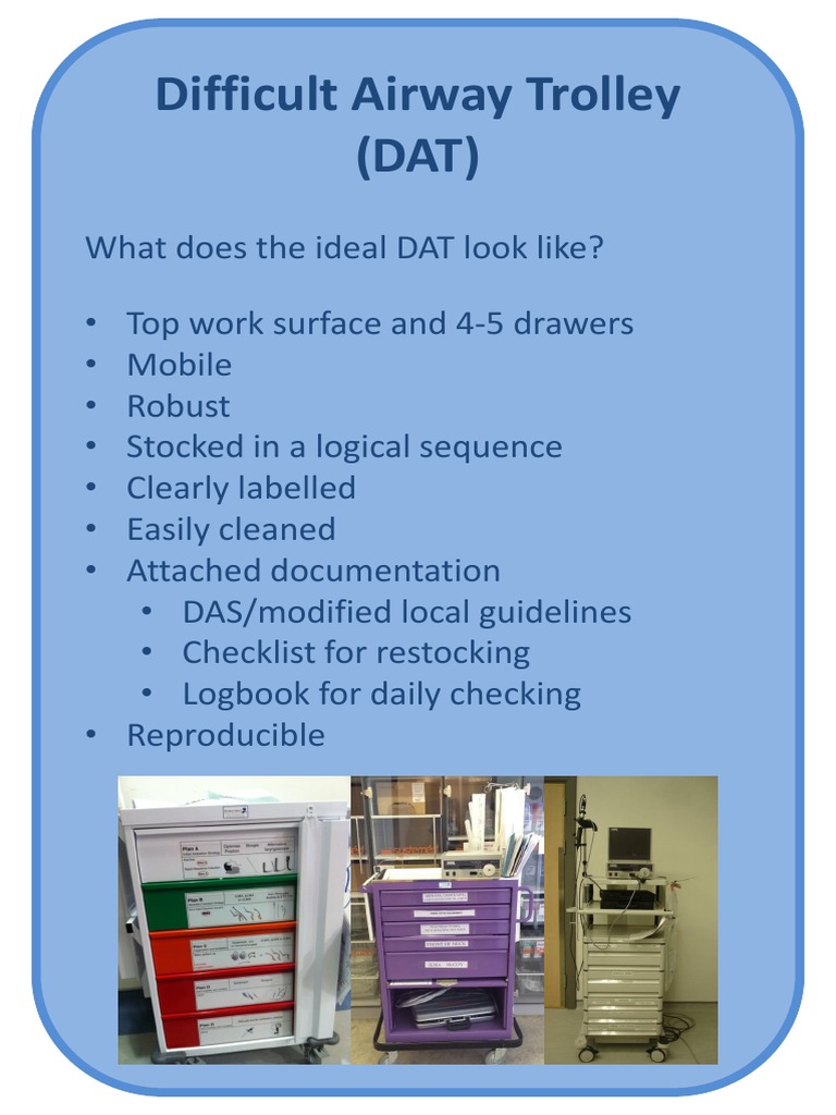Difficult Airway Trolley Guidelines | PDF | Medicine | Medical Equipment