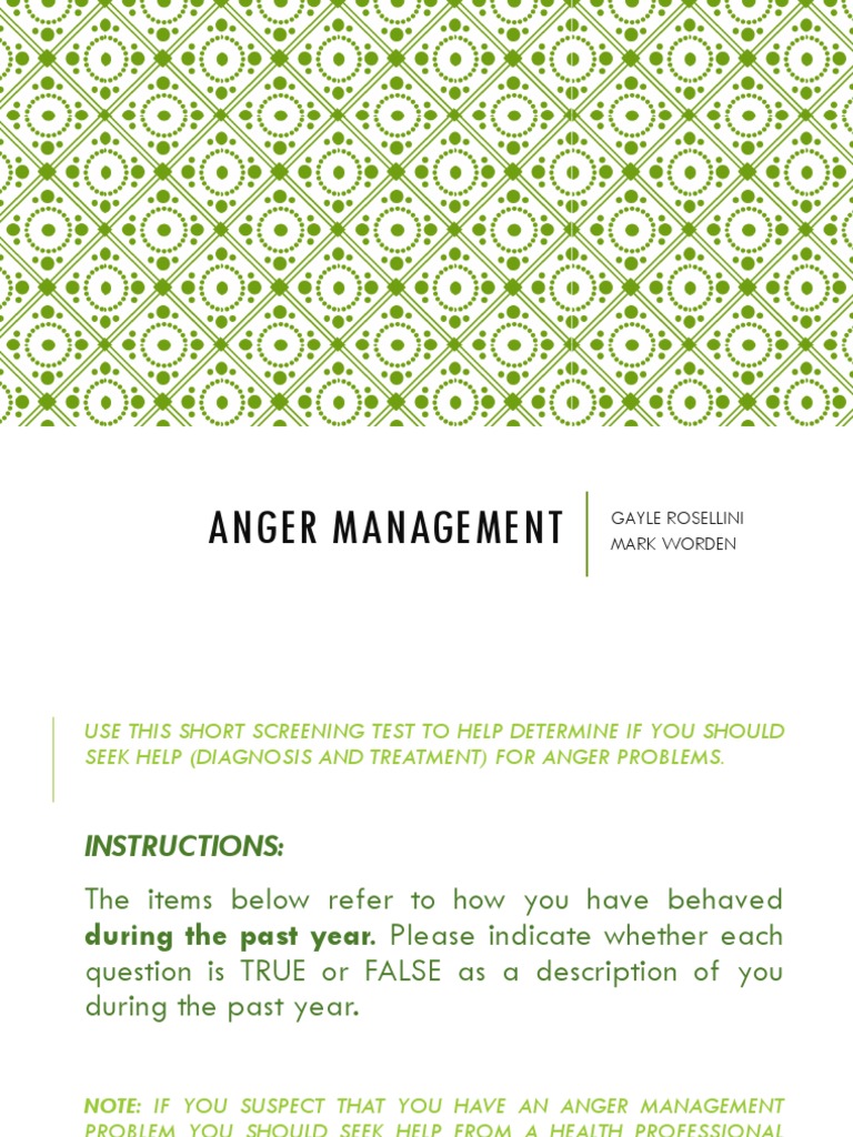Anger Management: Gayle Rosellini Mark Worden | PDF | Anger | Psychological Concepts