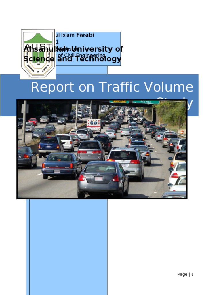 Report On Traffic Volume | PDF | Traffic | Industries