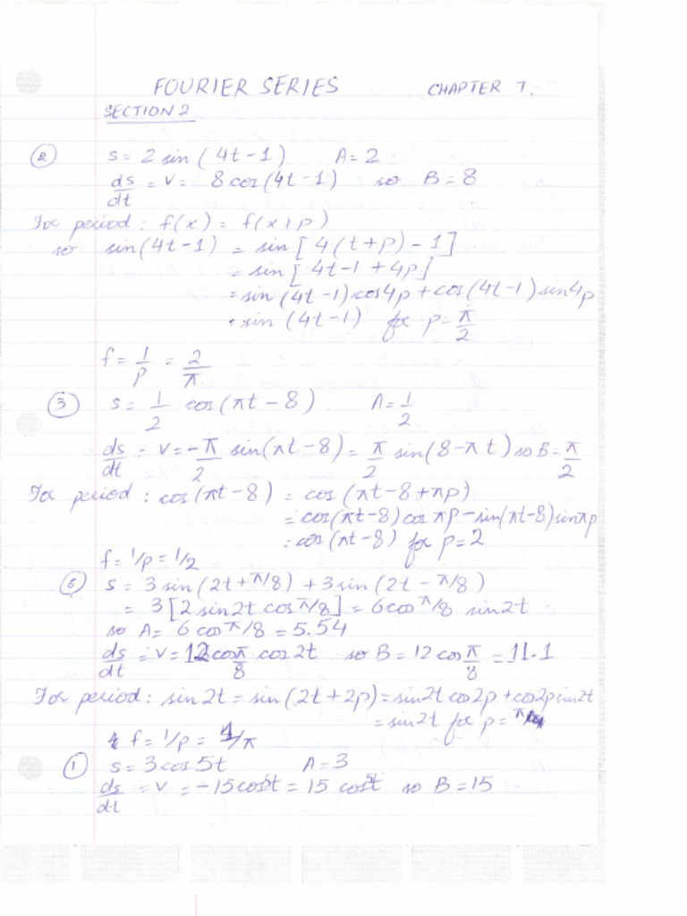 Fourier Series Chapter 7 Solutions PDF | PDF