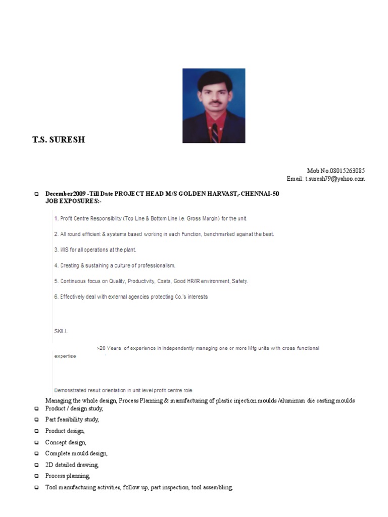 T.s.suresh +photo | PDF | Engineering | Industries
