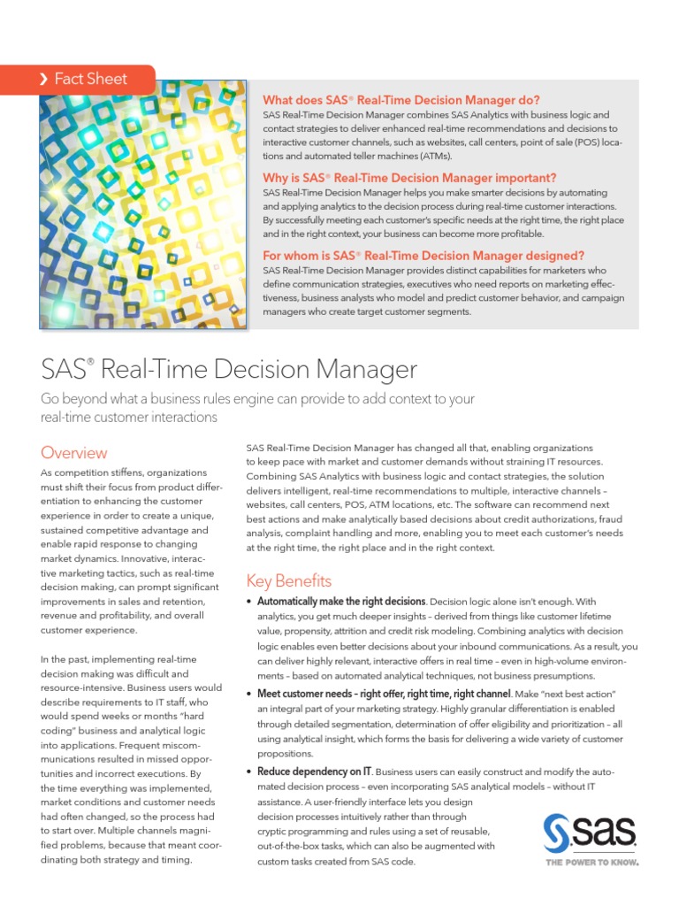 Sas Realtime Decision Manager 103200 | PDF | Analytics | Sas (Software)