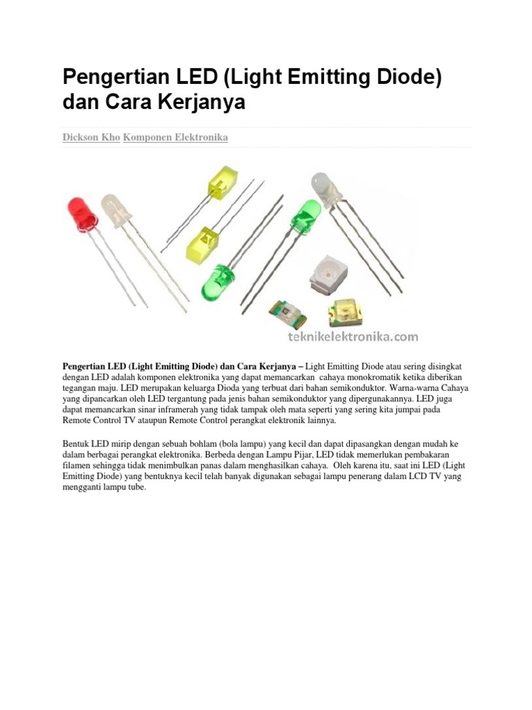 Pengertian dan Fungsi LED dalam Elektronika | PDF | Teknologi & Rekayasa