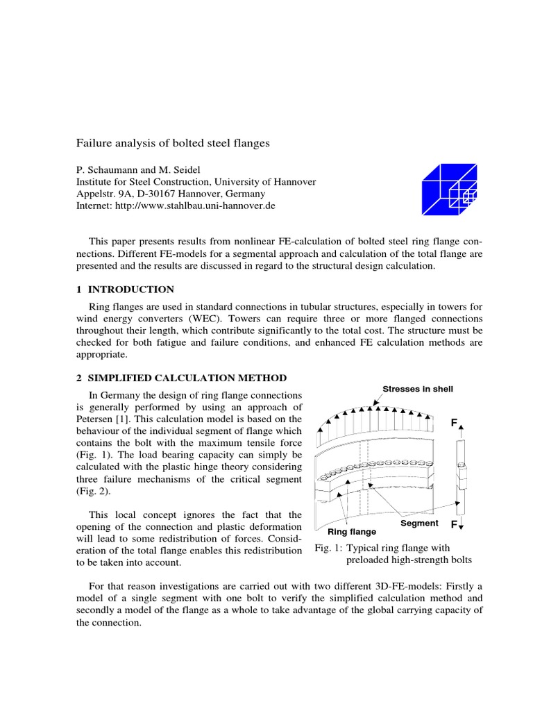 Failure Analysis of Bolted Steel Flanges PDF | PDF | Stress (Mechanics ...
