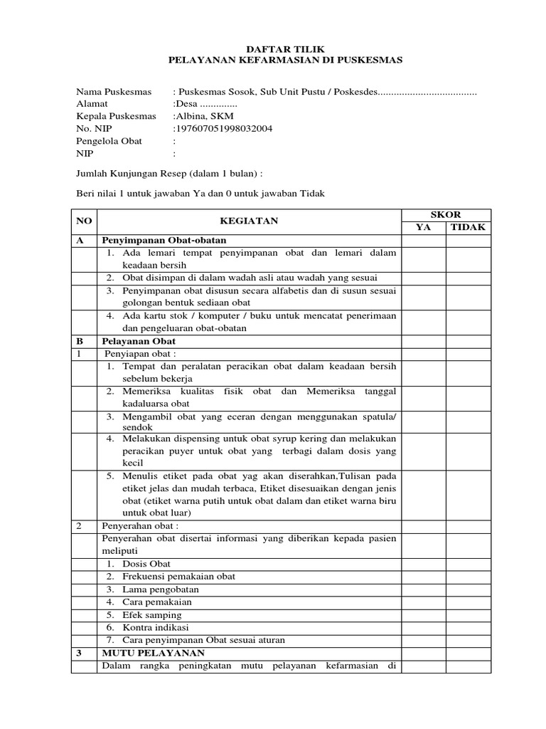Daftar Tilik | PDF | Pengembangan Diri