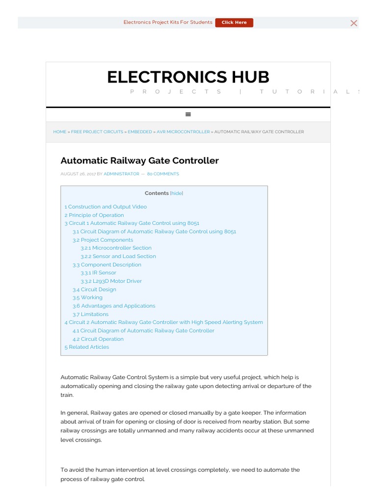 Automatic Railway Gate Controller | PDF | Microcontroller | Train