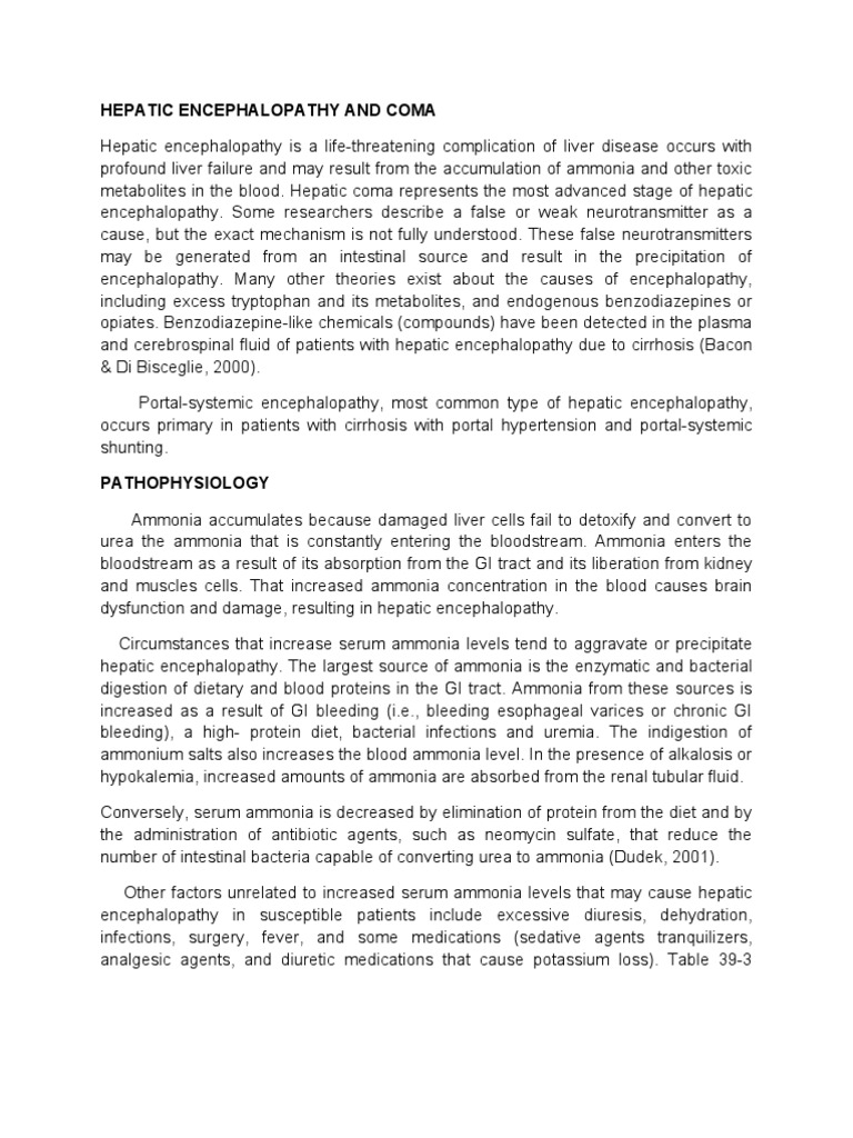 Hepatic Encephalopathy | PDF | Vitamin | Liver