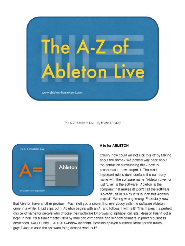The Ins and Outs of Ableton Live: An A-Z Guide to Its Features and ... The Ins and Outs of Ableton Live: An A-Z Guide to Its Features and ...
