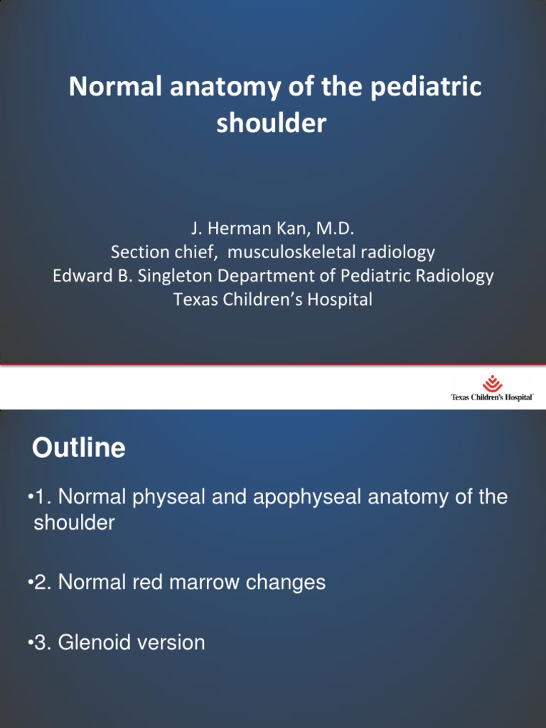 Anatomy Pediatric Shoulder | PDF | Shoulder | Skeletal System