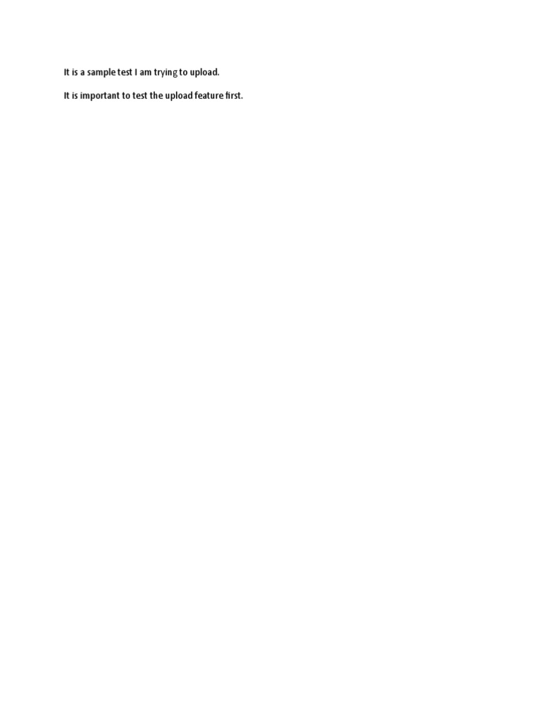It Is A Sample Test I Am Trying To Upload. It Is Important To Test The ...
