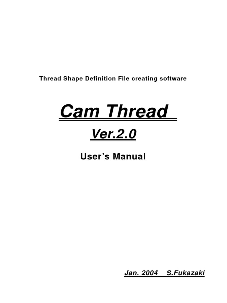 CamThread Manual Eng | PDF | Double Click | Computer File